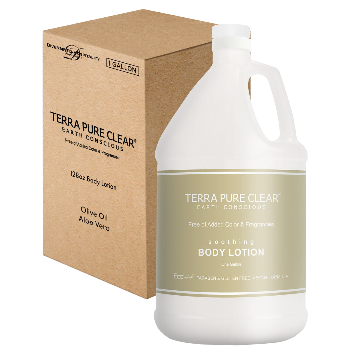 Terra Pure Clear Color and Fragrance Free Gallon Size Lotion (Individu ...