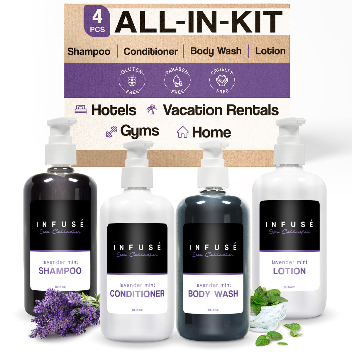 Infuse Lavender Mint Spa Collection Amenities Set,10.14 oz. Pumps (1 o ...