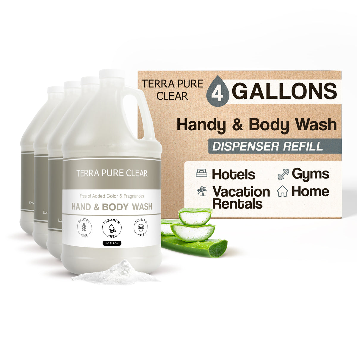 Terra Pure Clear Color and Fragrance Free Gallon Size Hand & Body Wash ...