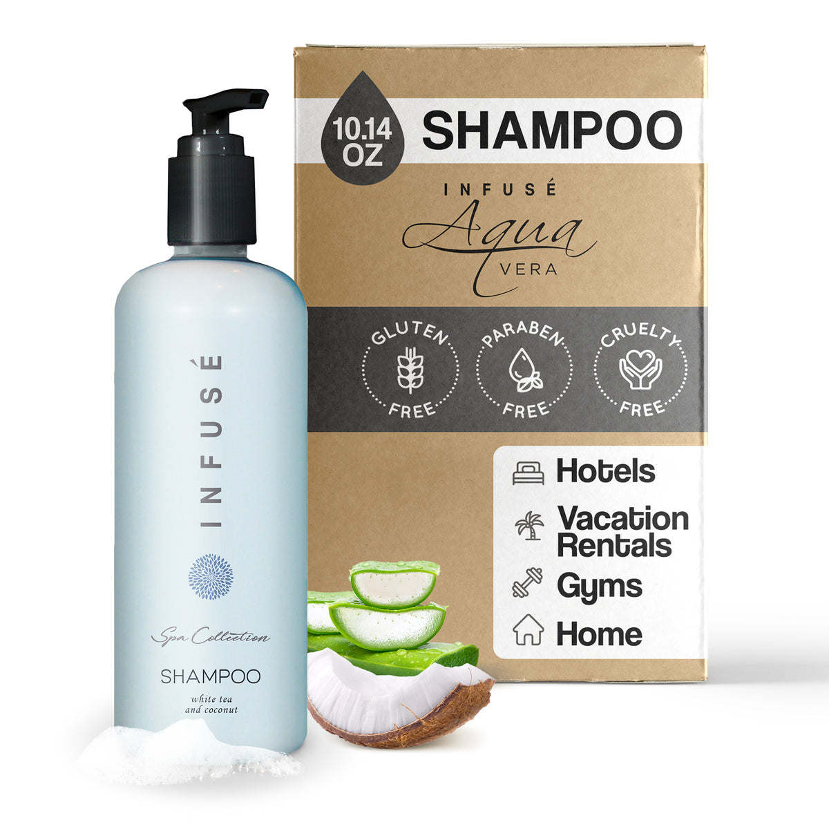 Infusé White Tea and Coconut Shampoo Acquavera Bracket 400 ml SINGLE ...